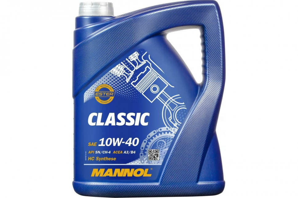 Масло мотор.10W40 MANNOL 7501 CLASSIC ACEA A3/B4 API SN/CH-4 (5л.) 1*4шт.